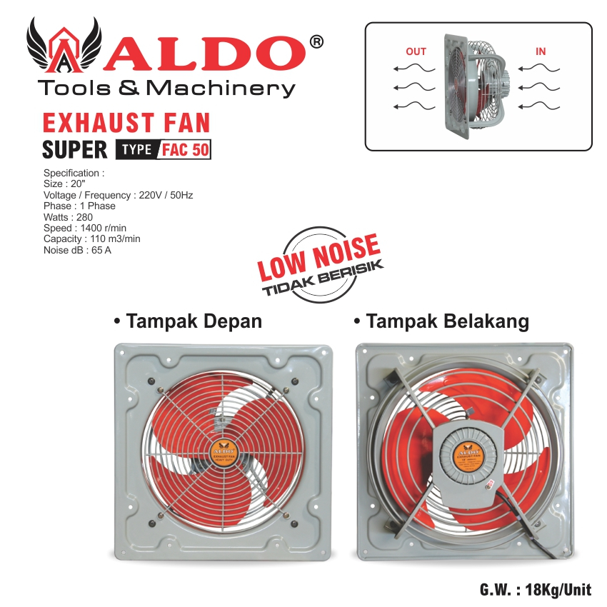 Jual EXHAUST FAN SUPER TYPE FAC 50 UKURAN 20" / KIPAS ANGIN PLAFON MERK ...