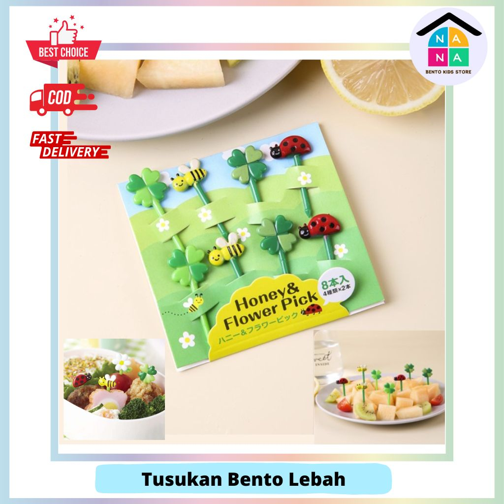 Jual Tusukan Bento Honey Bee Insect Lebah Bunga 8pcs | Shopee Indonesia