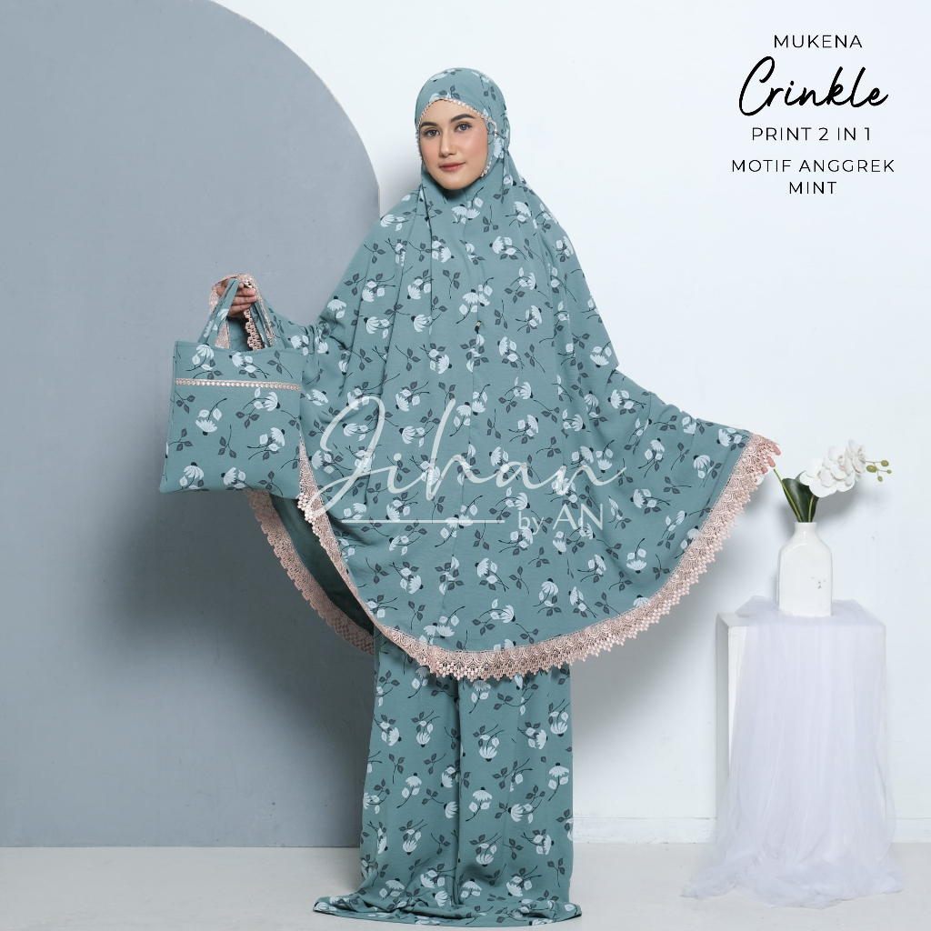 Jual Mukena Cringkle Print jumbo 2 in 1 | Shopee Indonesia