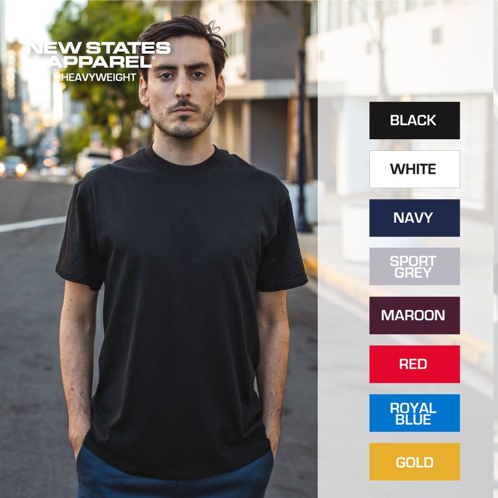 Jual Kaos Polos New States Apparel Heavyweight 5400 | Shopee Indonesia
