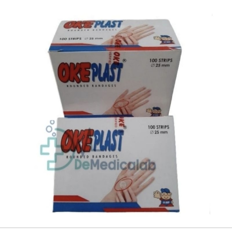 Jual Plester Bulat OKE PLAST Round Plaster Bandages Transparant 100 pcs ...