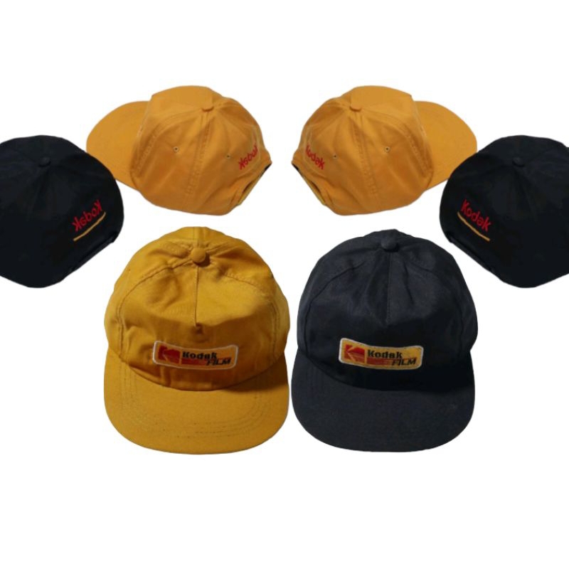 Jual Topi Vintage Six Panel Twill Kodak Film Yellow & Black Skate logo ...