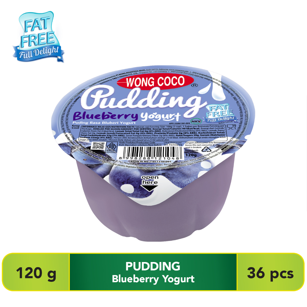 Jual Wong Coco Pudding rasa Blueberry 120g x 36 cups (1karton) | Shopee ...