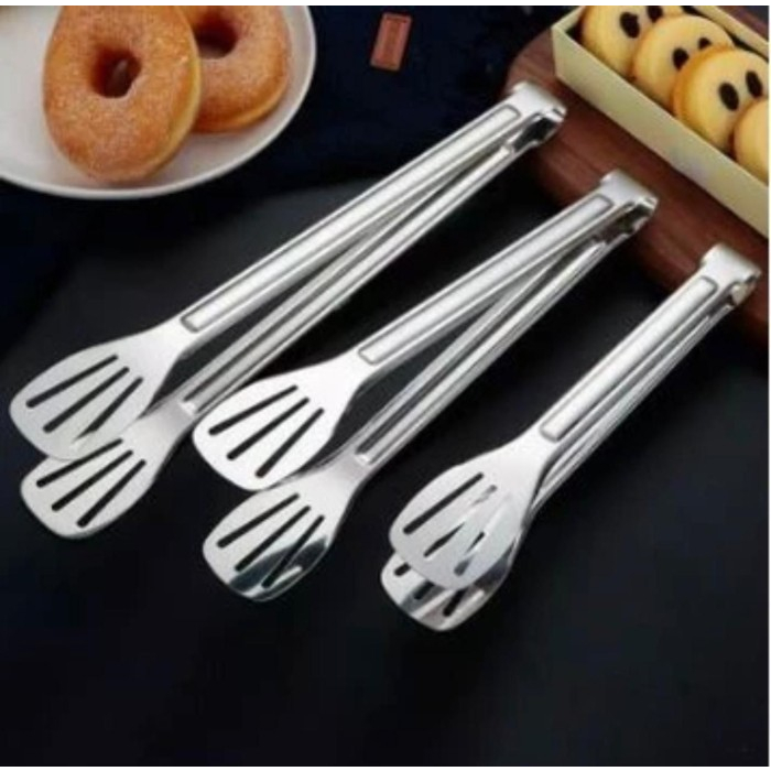 Jual capitan gorengan stainless goreng penjepit jepitan capit makanan ...