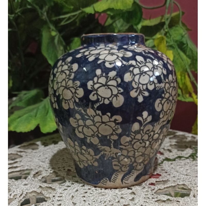 Jual Guci Tua Langka. Bunga buatan tangan keramik china blue white T:15 ...