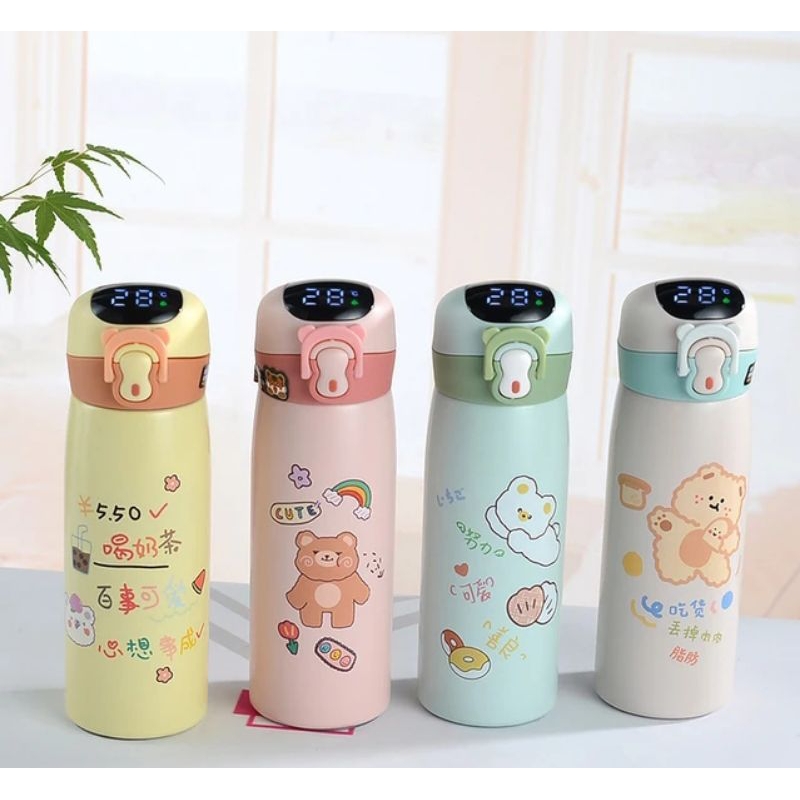 Jual Botol termos LED cerdas untuk anak, botol air termal lucu ...