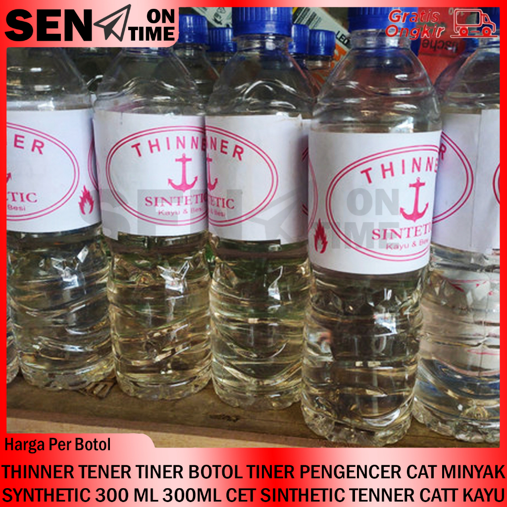 Jual THINNER TENER TINER BOTOL TINER PENGENCER CAT MINYAK SYNTHETIC 300 ML 300ML CET SINTHETIC ...