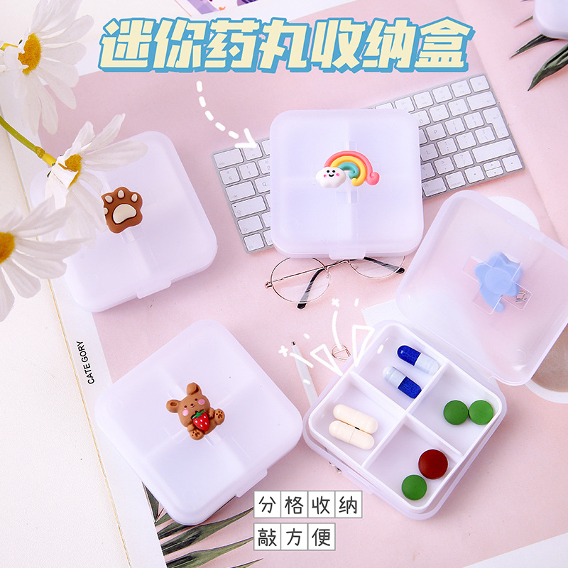 Jual KOTAK PENYIMPANAN AKSESORIES OBAT SEKAT 4 MINI BOX GRID BOX ...