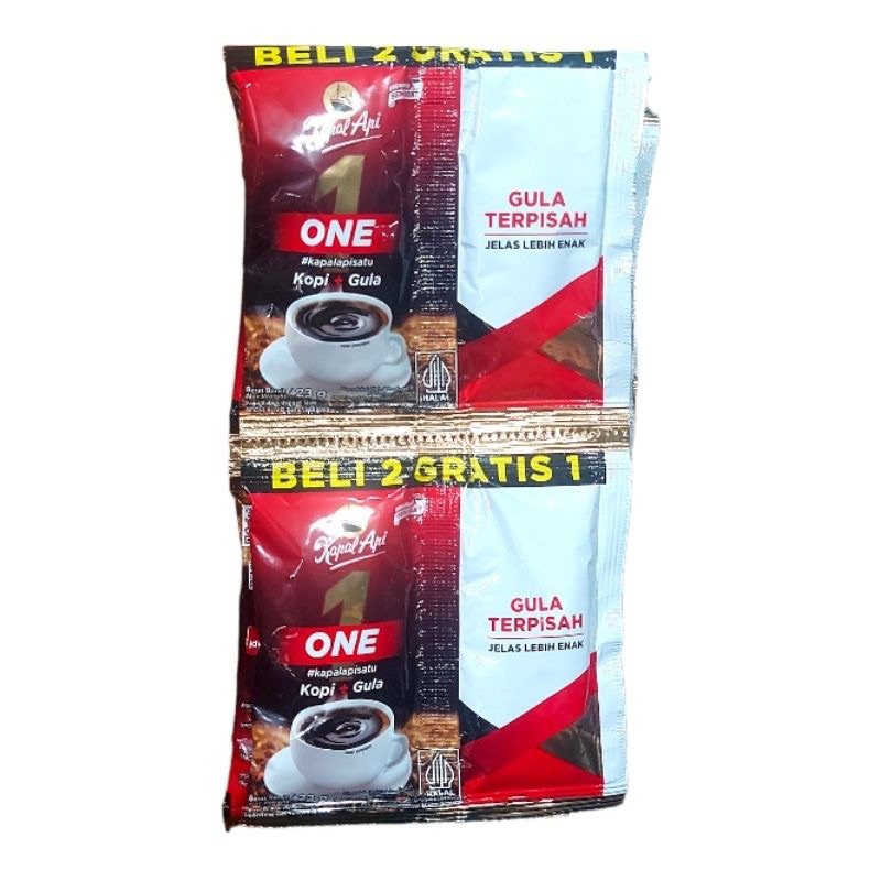 Jual Kopi KAPAL API ONE Kopi Plus Gula - GULA TERPISAH 1 renceng (10 ...