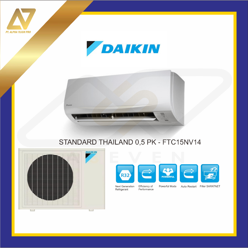 Jual AC DAIKIN STANDART THAILAND 1/2 PK FTC15NV14-AC SPLIT | Shopee Indonesia