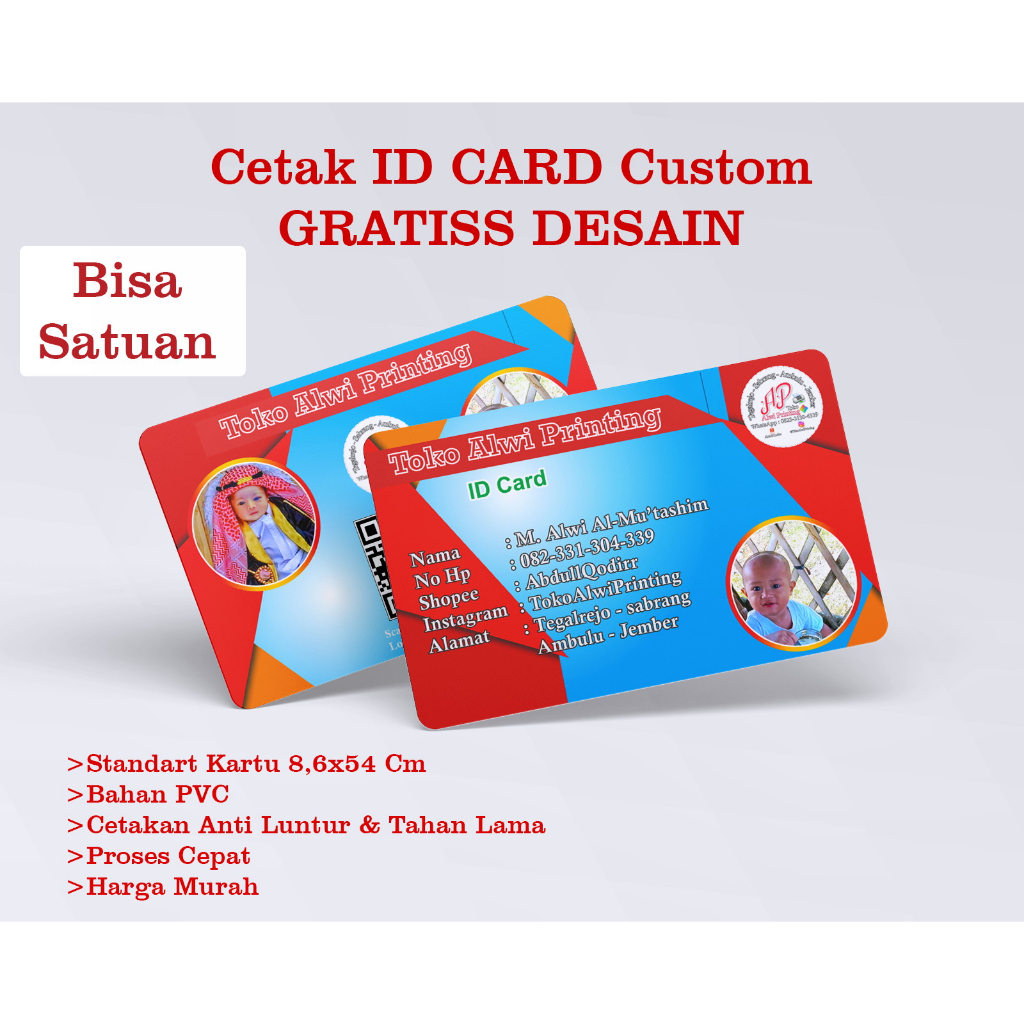 Jual Cetak Kartu ID CARD GRATIS Desain | Shopee Indonesia