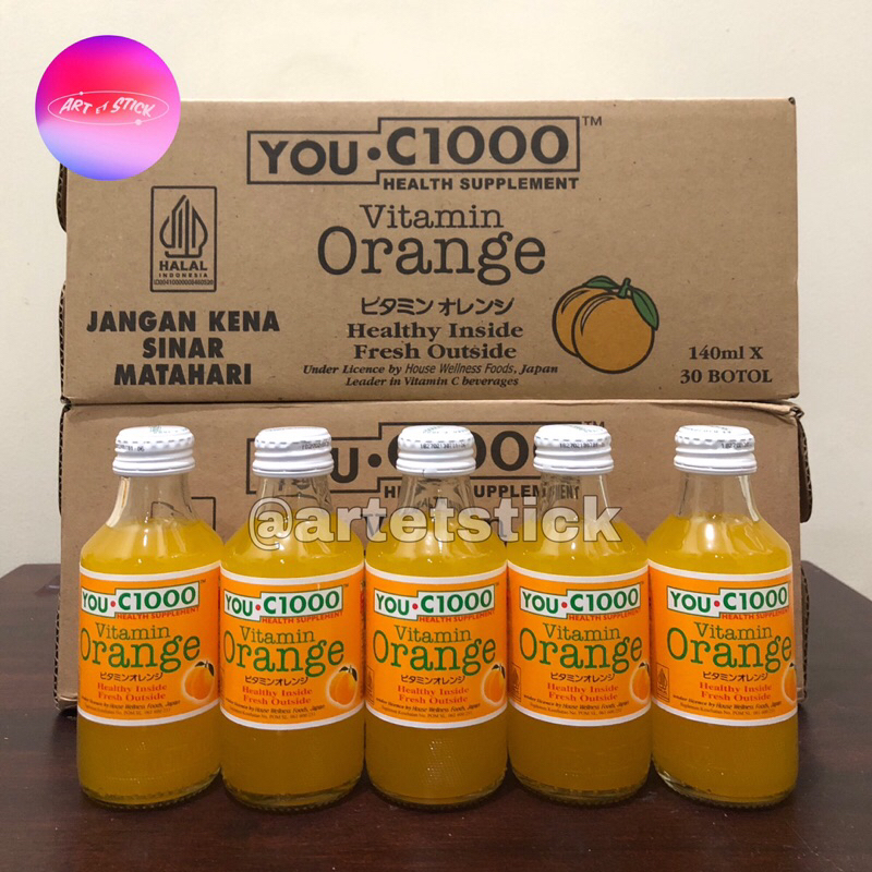 Jual 1 Dus YOU C 1000 Orange (140 ML) | Shopee Indonesia