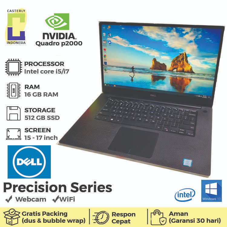 Jual Laptop dell precision 5520 i7 G7 ddr4 16gb ssd 512gb nvidia 15inch ...