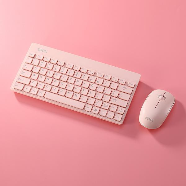 Jual Keyboard Mouse Wireless Mini Robot KM3000 Bluetooth Receiver USB ...