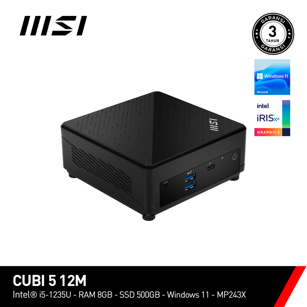 Jual MSI Mini Pc Cubi-5 12M i5-1235U/ 8GB/ SSD 500GB/ Windows 11 Home ...