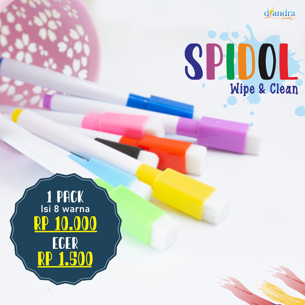 Jual Spidol Wipe and Clean | Spidol Warna Whiteboard dengan Penghapus ...
