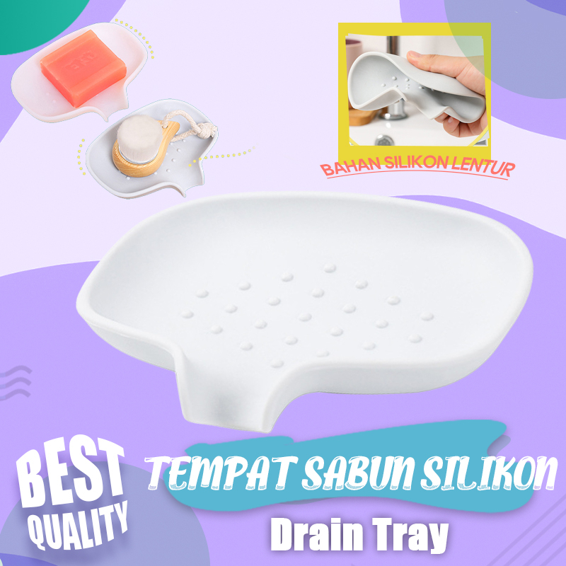 Jual Kotak Sabun, Silicone Shelf Pad Draining Rak Penyimpanan Sabun ...