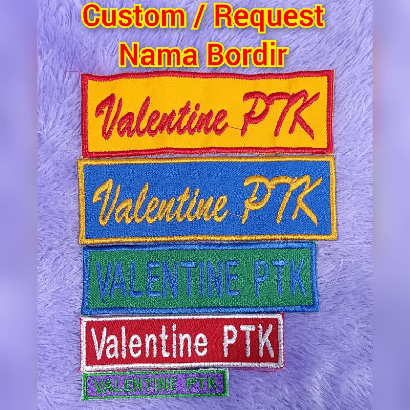 Jual Nama Bordir Komputer | Custom Nama | Request Nama | Pesan Ukuran ...