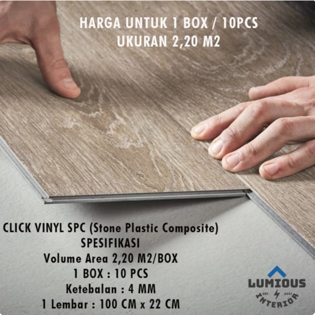 Jual LANTAI SPC / Click Vinyl SPC / LANTAI VINYL SISTEM KLIK | Shopee ...