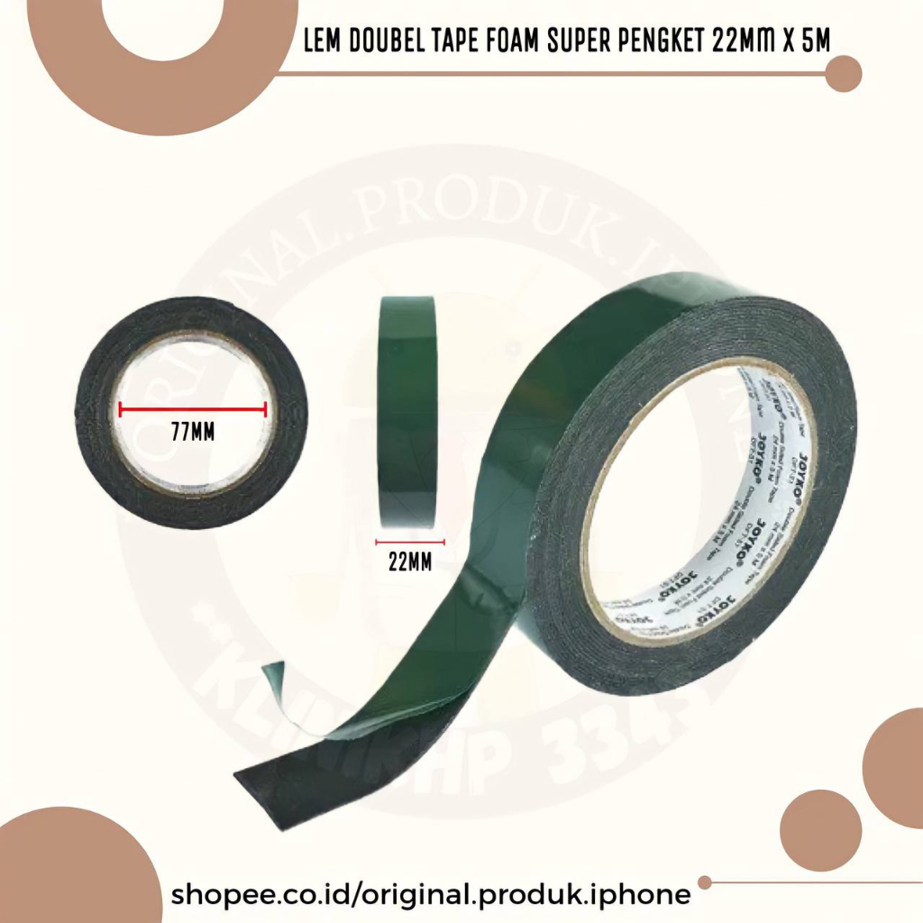Jual LEM DOUBLE TAPE 22MM X 5M FOAM SUPER LENGKET BLACK | Shopee Indonesia