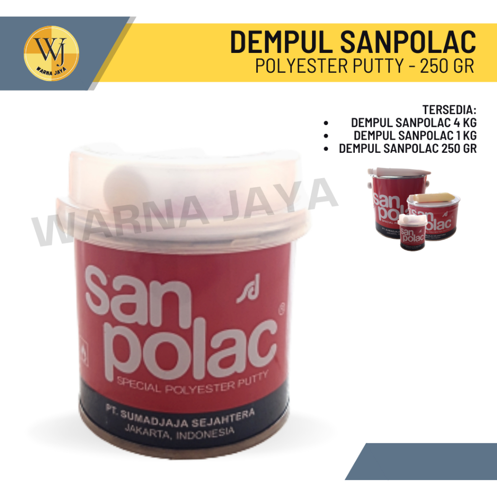 Jual Dempul Sanpolac 1/4 Kg / 250 Gram / Dempul Kayu Besi Cat Mobil 2 ...