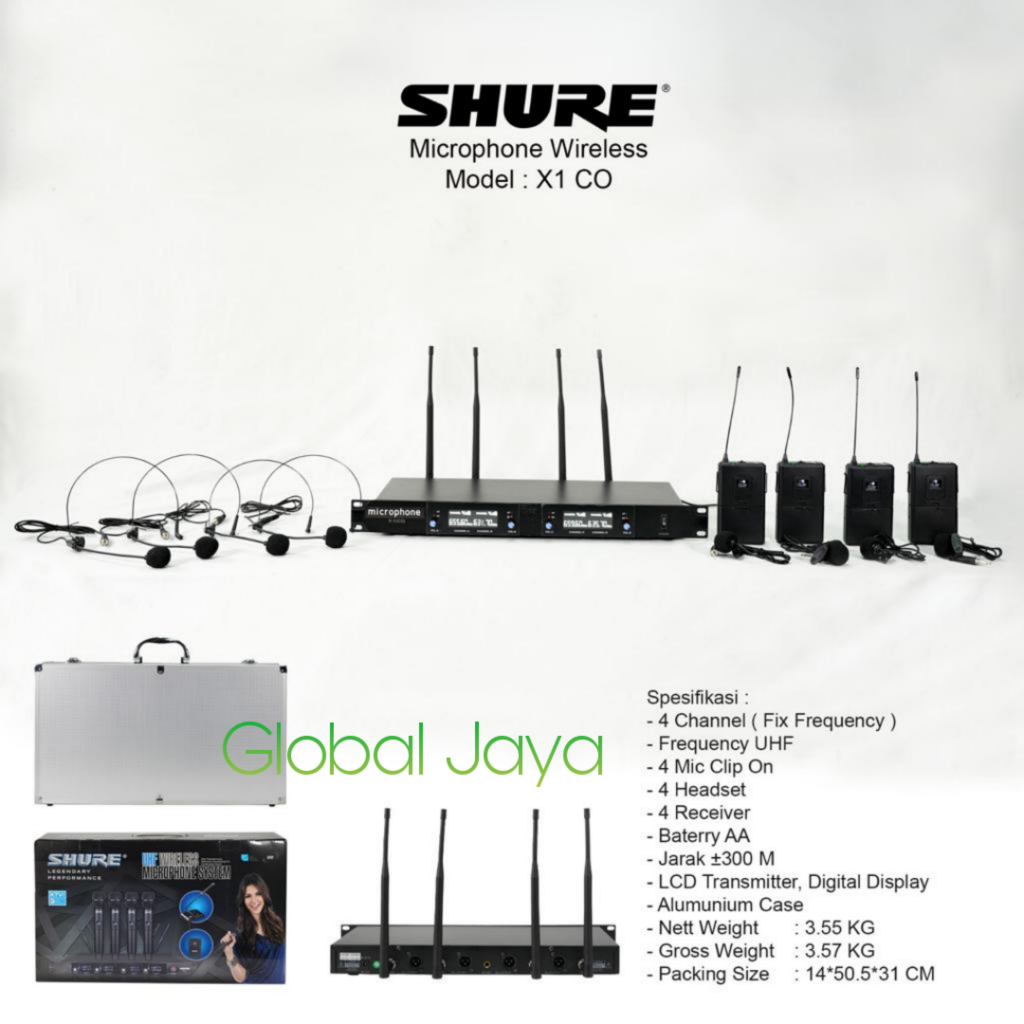 Jual Mic wireless shure xico x-ico 4 mic pegang 4 mic headset | Shopee ...
