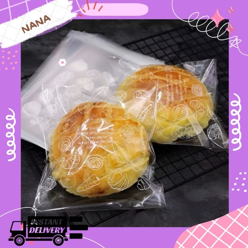 Jual 10pcs Plastik roti bakpao donat motif dan polos lucu| kemasan roti ...