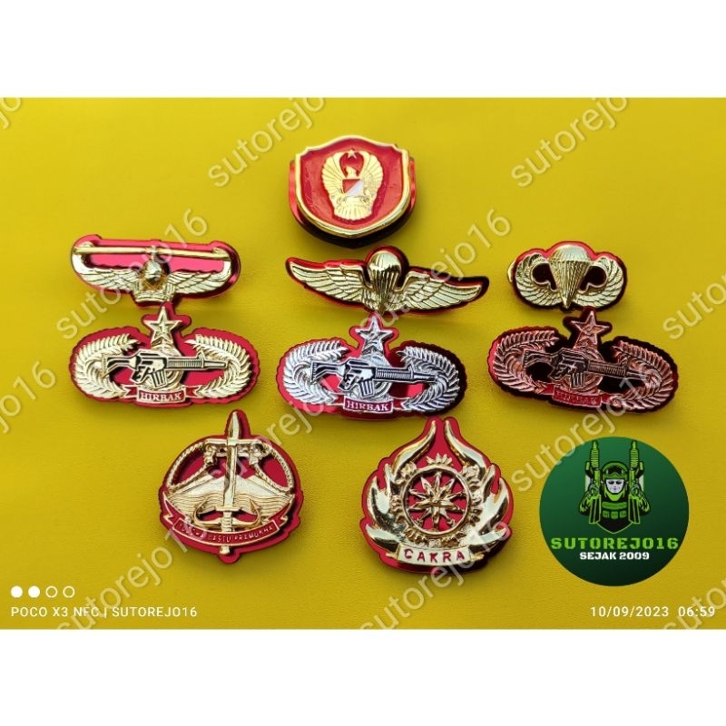 Jual brivet brevet brefet wings pin pdh tni ad latar mika akrilik miror ...