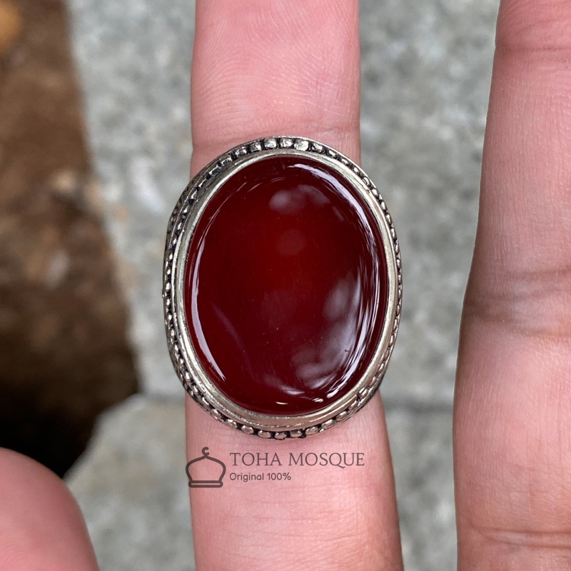 Jual Cincin batu akik yaman ahmar 100% Natural (N) | Shopee Indonesia