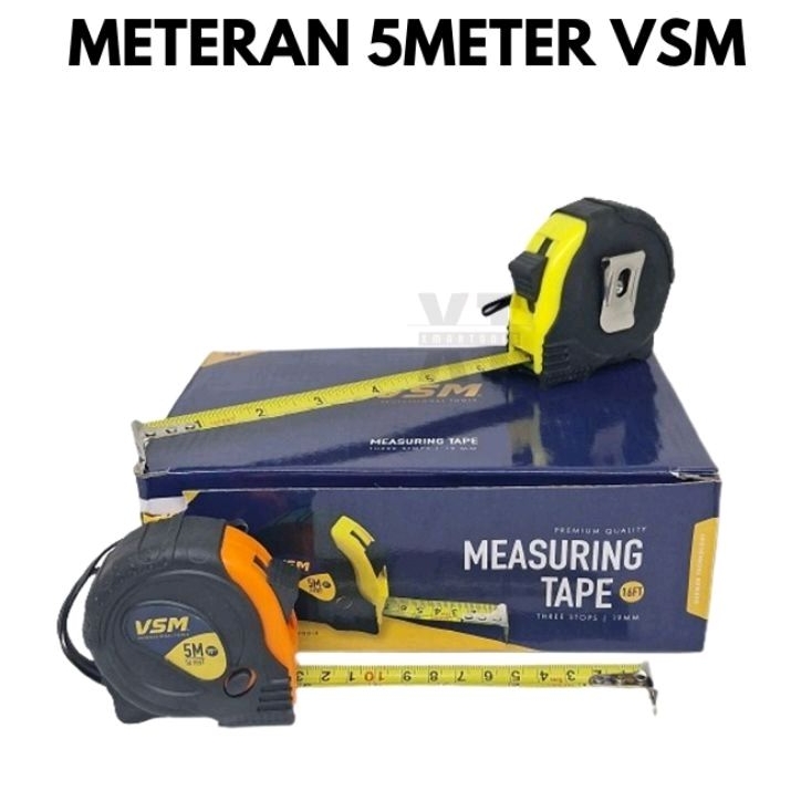 Jual Meteran 5 meter VSM - Meteran tukang lapis karet roll 5Meter ...