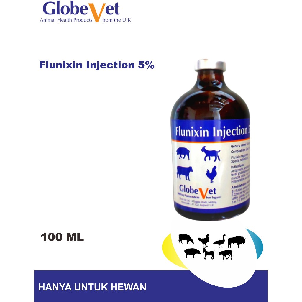 Jual FLUNIXIN INJECTION 5% 50 mL - Obat Anti Radang Inflamasi Hewan ...