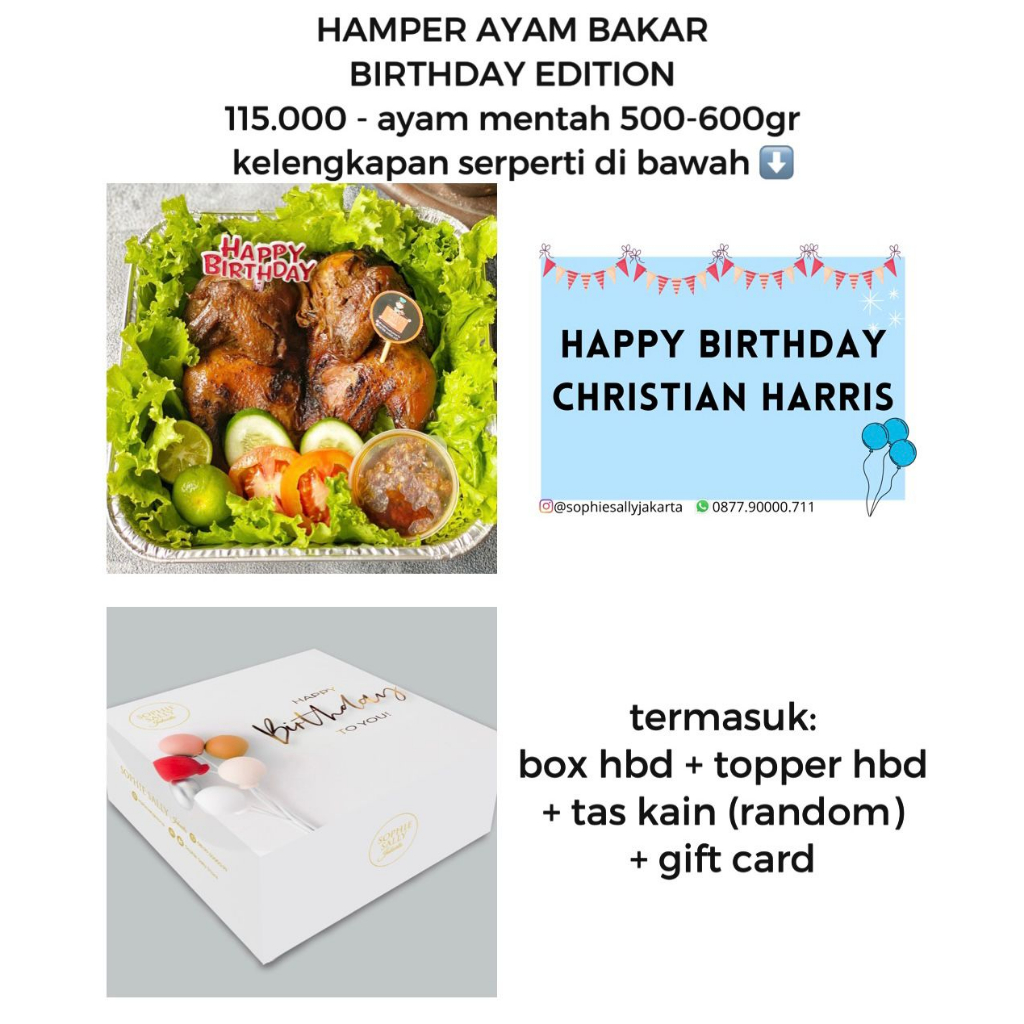 Jual Hampers Ayam Ekoran BIRTHDAY EDITION - GORENG / BAKAR - READY ...