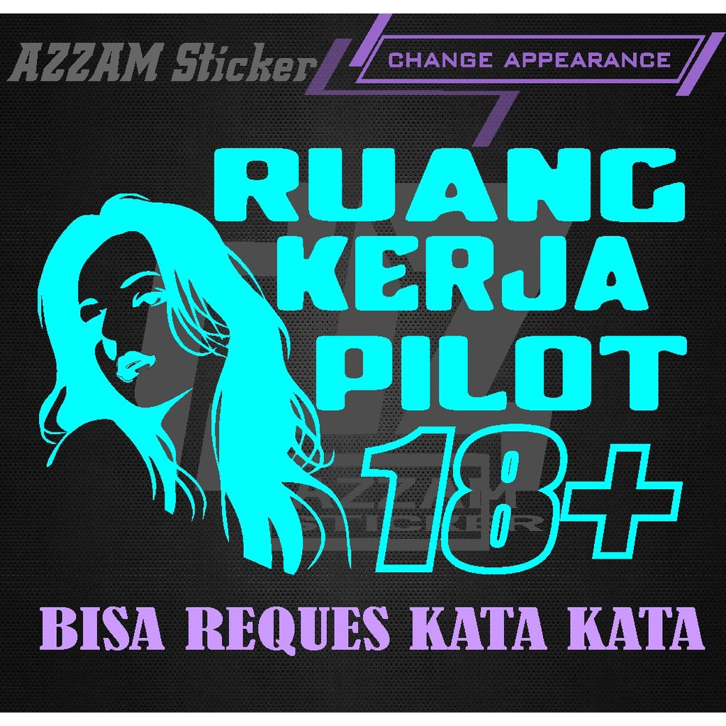 Jual STICKER RUANG KERJA PILOT/CUSTOM CUTTING KATA BODY MOBIL TRUCK ...