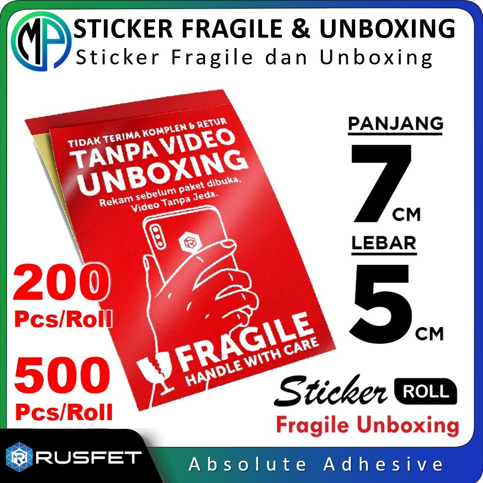 Jual Stiker Wajib Video Unboxing Sticker Fragile Unboxing 200pcs dan ...