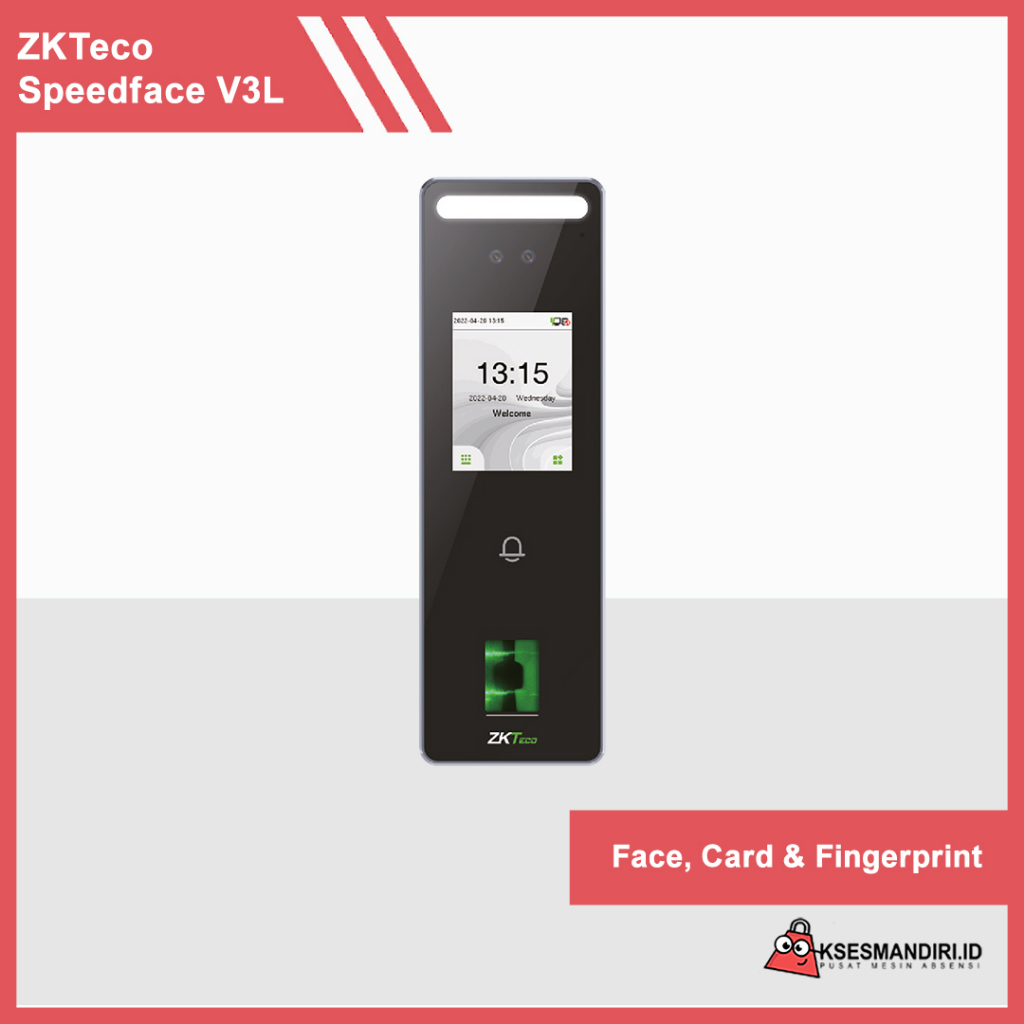 Jual ZKTeco Mesin Absensi FIngerprint Access Door Wajah Speedface V3L | Shopee Indonesia