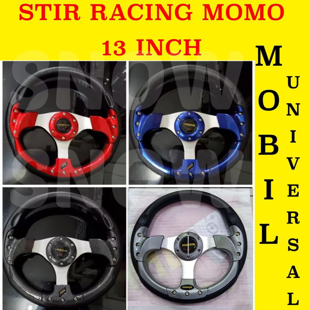 Jual Stir Racing Momo 13 inch Setir Steer Mobil Universal | Shopee Indonesia