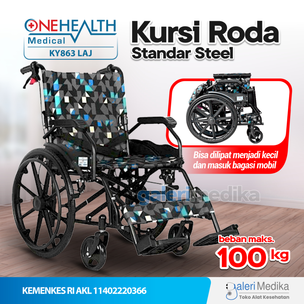 Jual Kursi Roda Velg Racing OneHealth KY863LAJ / KY 863 LAJ Delux ...