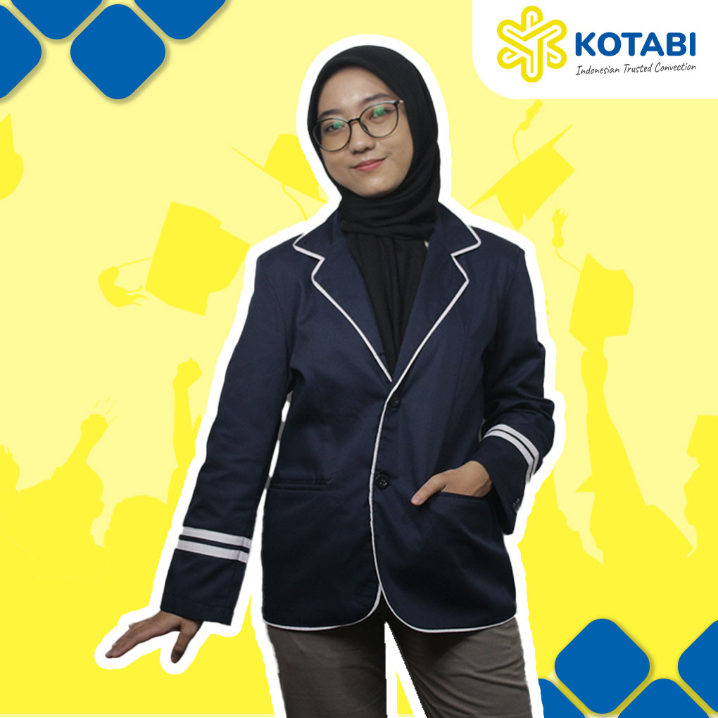 Jual Jas Almamater Biru Dongker dengan variasi Lis Putih Pria dan ...