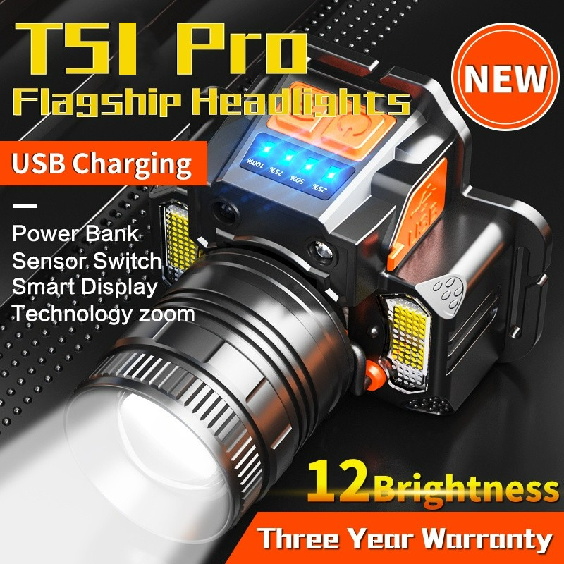 Jual Lampu Senter Kepala Led F-T51 Multifungsi Headlamp COB Zoom Super Terang Outdoor Waterproof ...