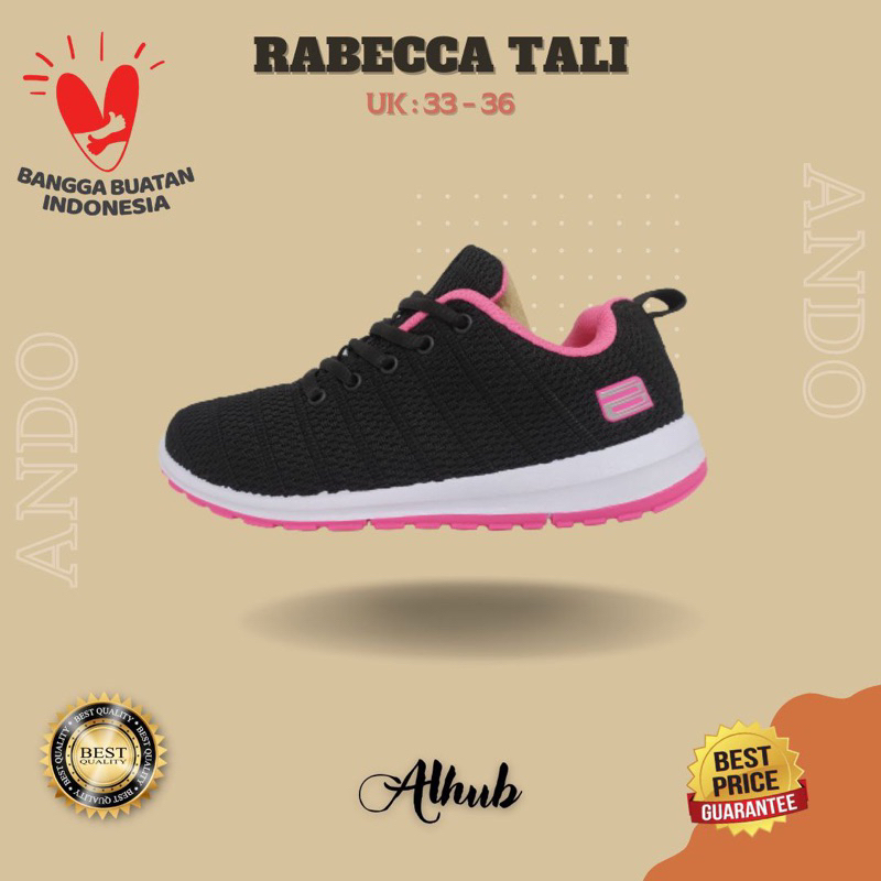 Jual Sepatu ando Rabecca Tali Hitam Putih fushia Sepatu Sekolah/ Sepatu ...