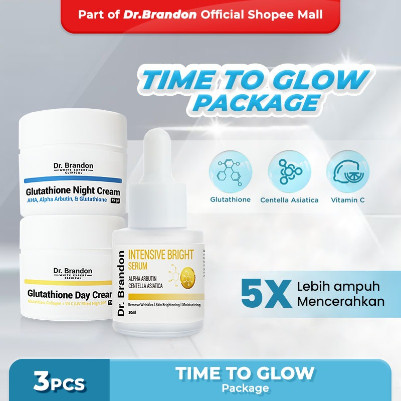 Jual Dr. Brandon Time To Glow Package (Glutathione Day & Night Cream ...