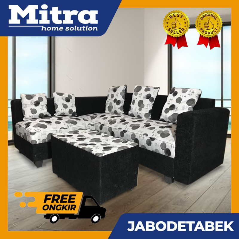 Jual Sofa terbaru/sofa l minimalis warna hitam motif/sofa ruang ...