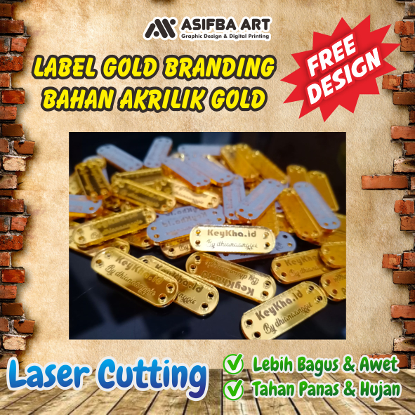 Jual Label Gold Branding Cutting Laser Bahan Akrilik Gold, Awet dan ...