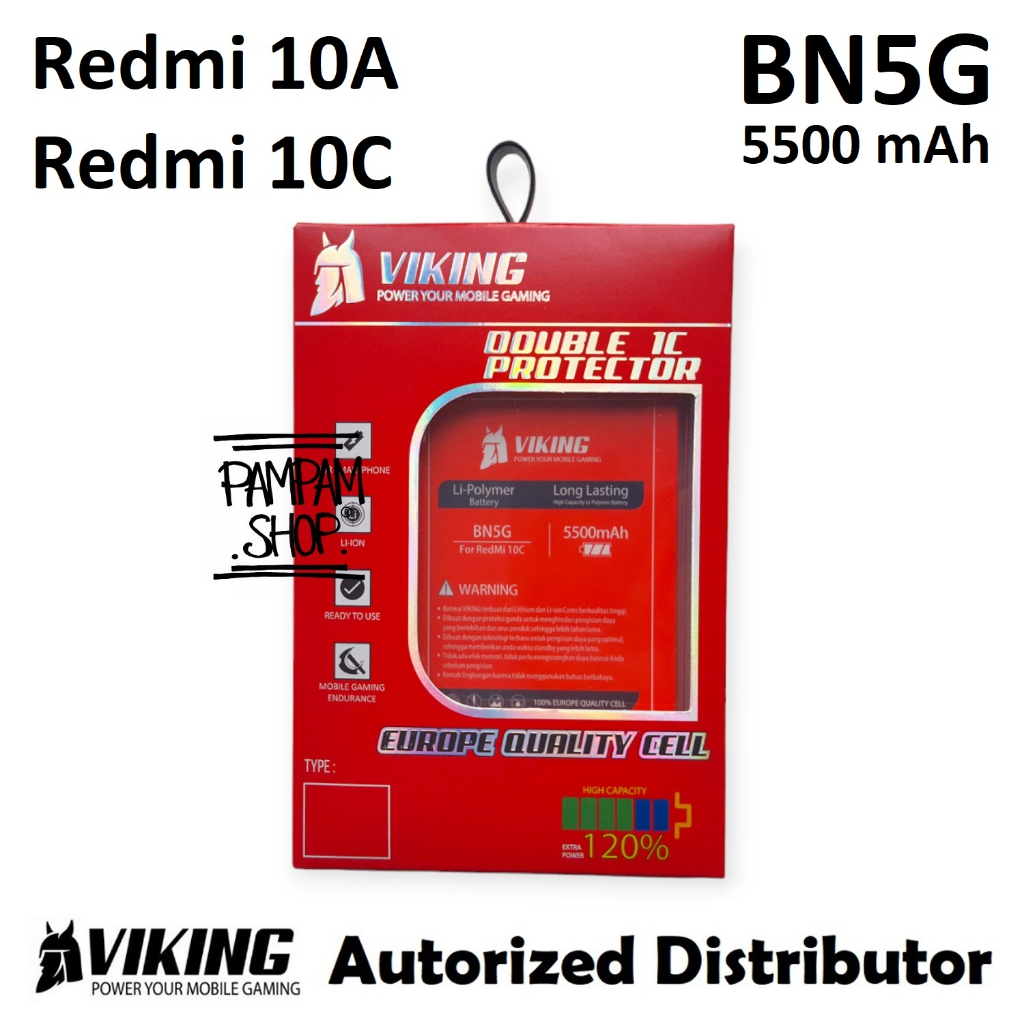 Jual VIKING Baterai Double Power BN5G XiaoMi Redmi 10A / Redmi 10C ...
