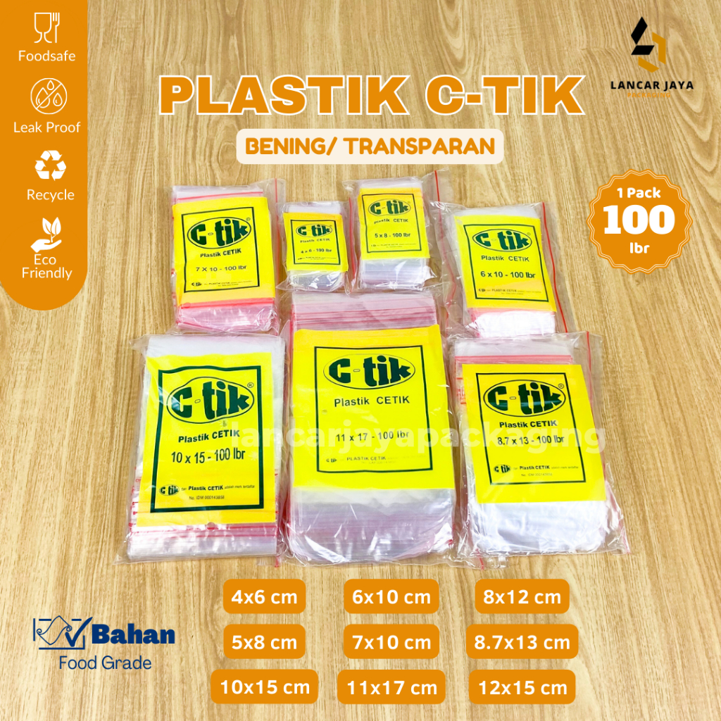 Jual Plastik Klip Bening C Tik Zip Lock 4x6 5x8 6x10 7x10 8x12 8 7x13