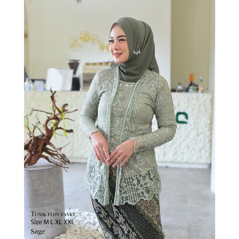 Jual (COD) Kebaya Tunik kutu baru payet Tunik Tulle / Kebaya Modern / Kebaya tile /Kebaya ...