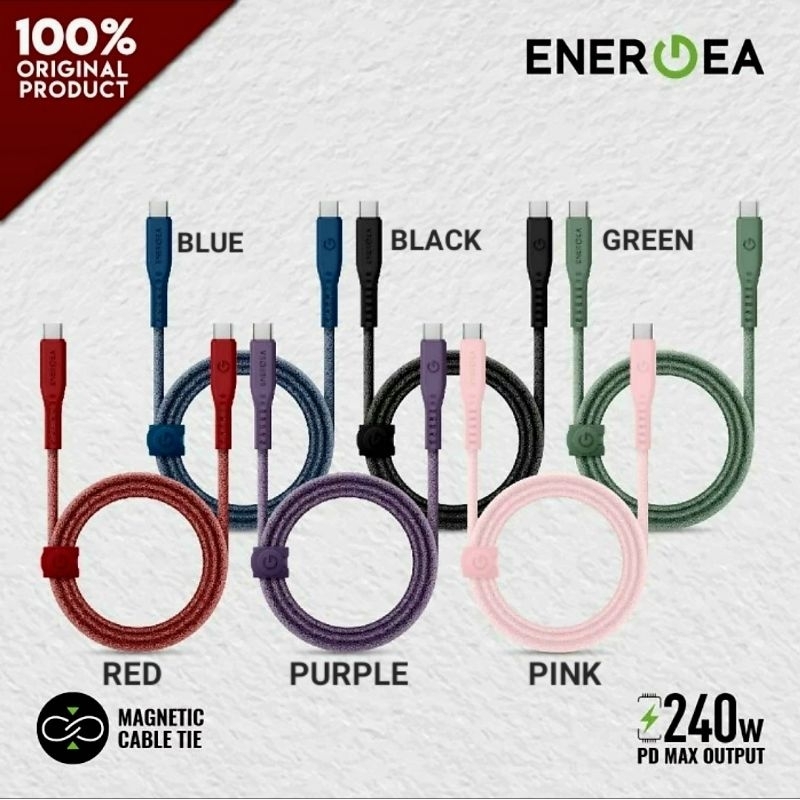 Jual Kabel Charge 240W - Cable ENERGEA FLOW Usb C to C 1.5m - ORIGINAL ...