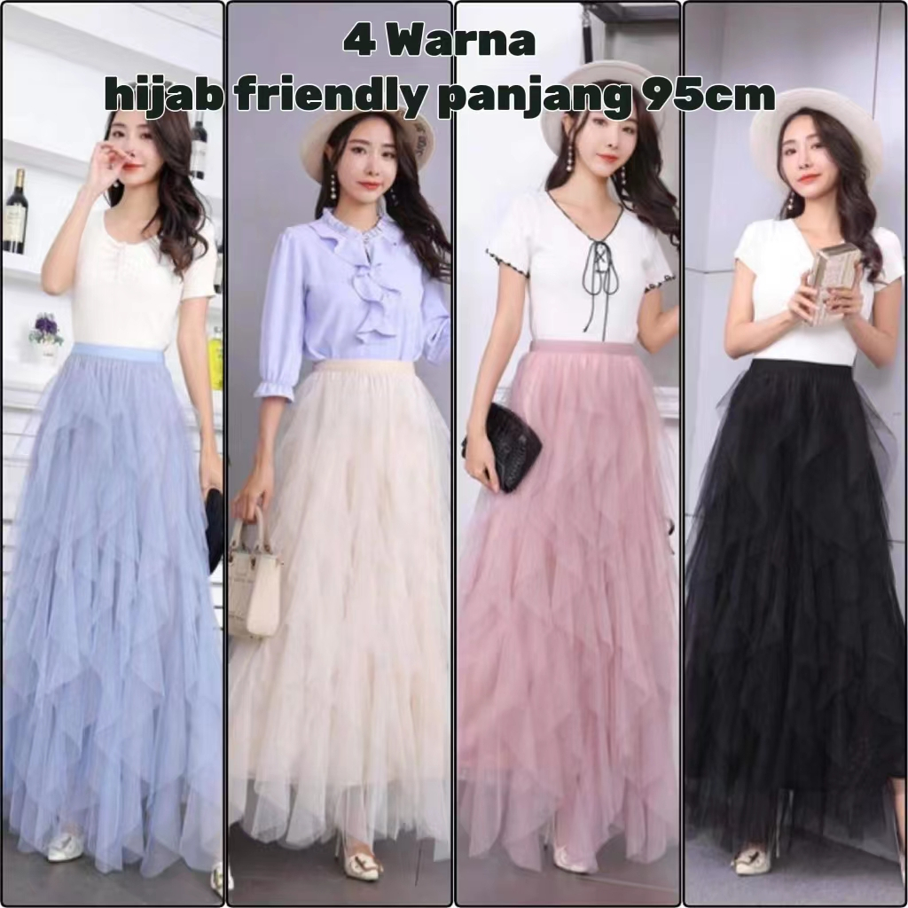 Jual Rok Maxi Tutu Hileud/Panjang Premium Rok Tulle Tile Tule | Shopee ...