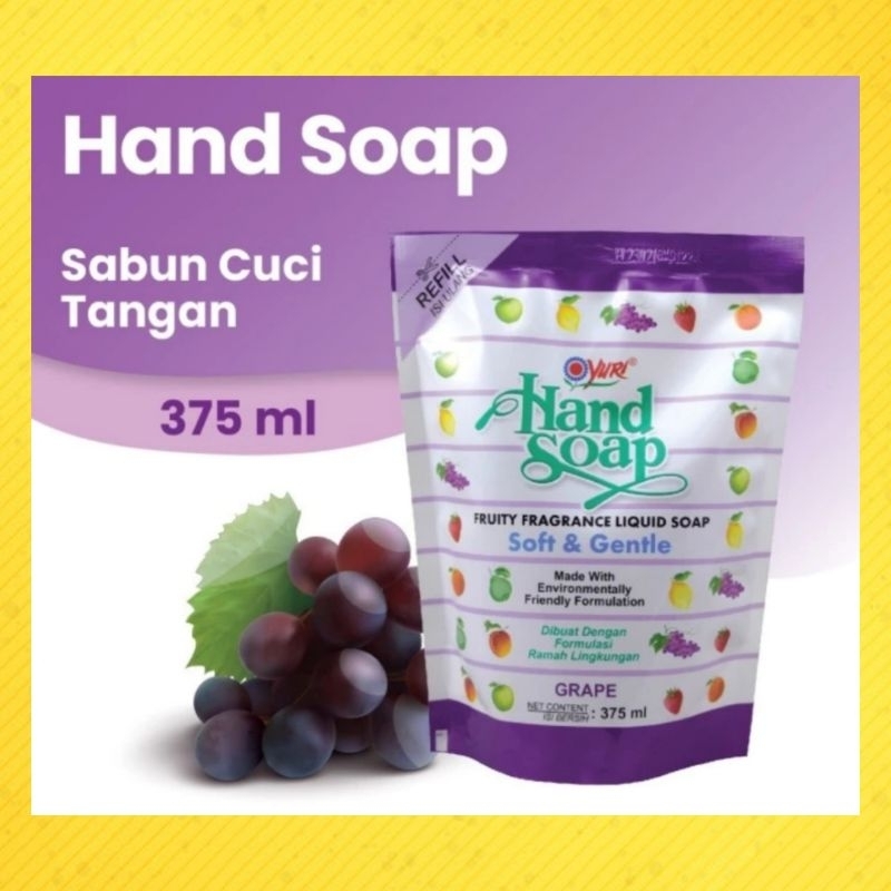 Jual YURI HANDSOAP REFILL 375 ML SABUN CUCI TANGAN ORIGINAL | Shopee ...