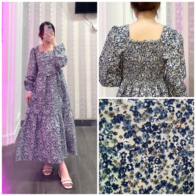 Jual RD FASHION - YICO DRESS / LONG SMOCKED / Long Dress Diora | Shopee ...